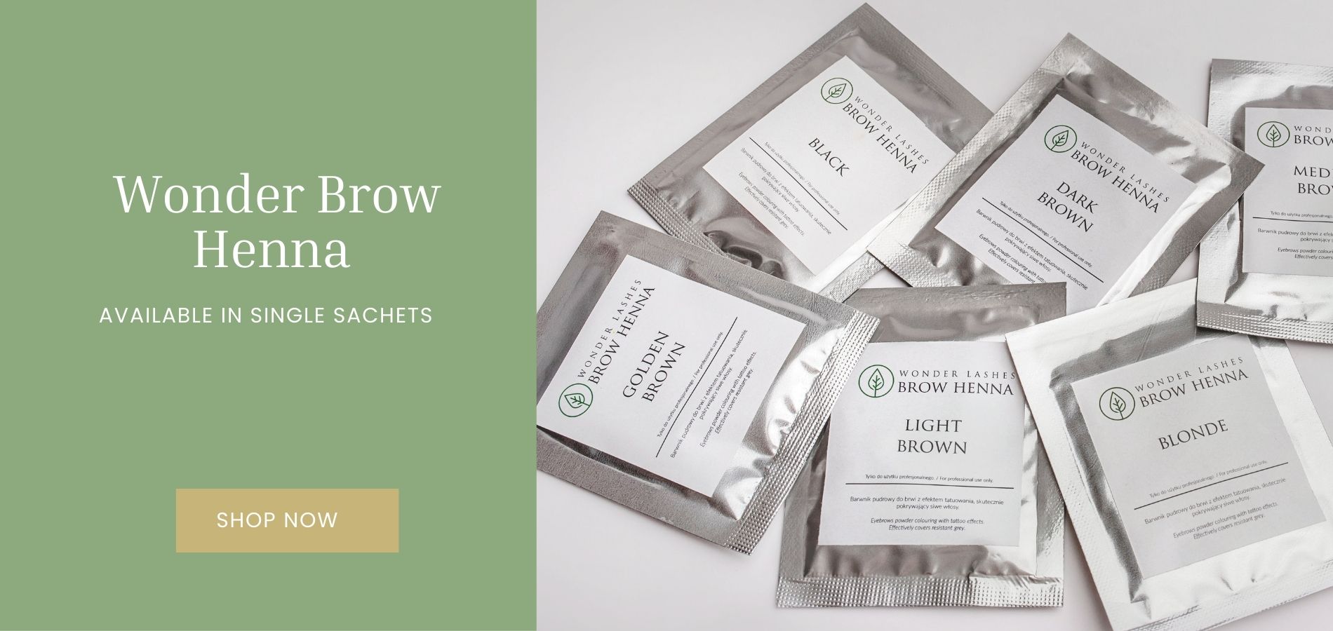 Wonder Brow Henna - Medium Brown, sachet 1g Wonder Lashes